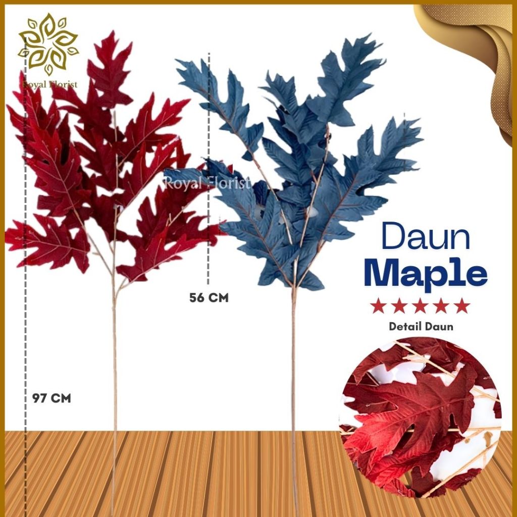 Jual Daun Mapple Autumn Tangkai Panjang/Daun Hias Dekorasi/Daun ...