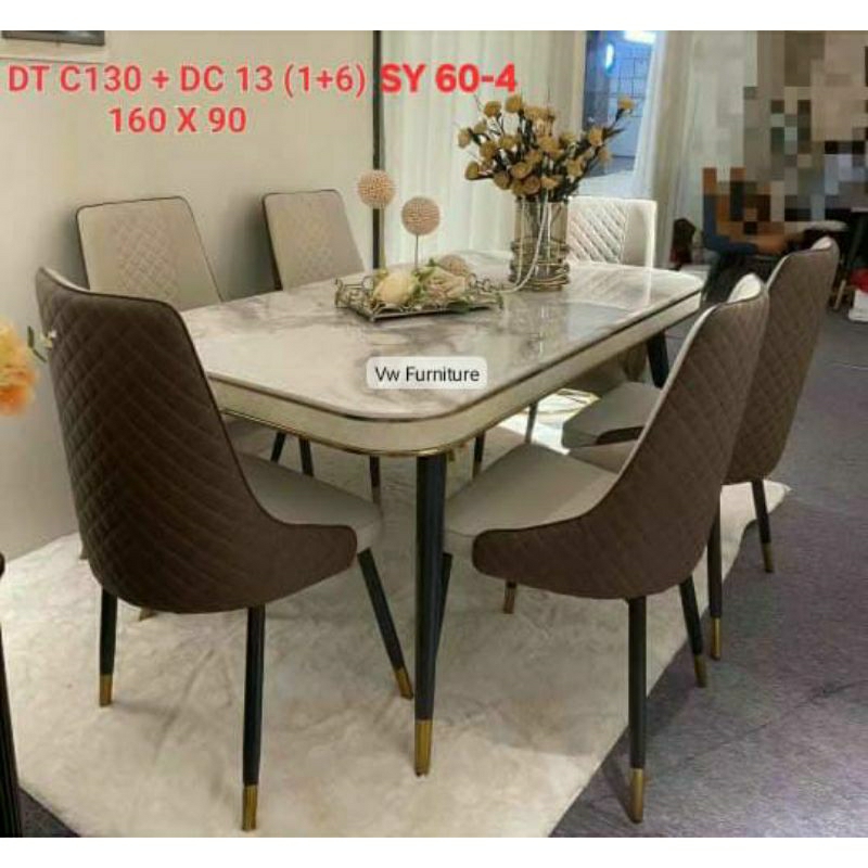 Jual Meja Makan Marmer Import 6 Kursi Uk.160×90cm - Meja Makan ...