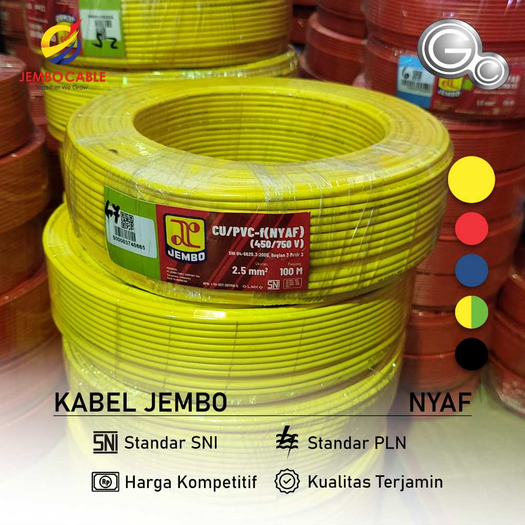 Jual Kabel Listrik Jembo Kuning Hijau NYAF 1 x 4MM x 100 M - GCI Store ...