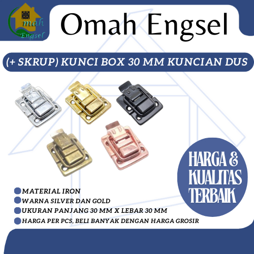 Jual Omah Engsel - Plus skrup Kunci box 30 mm A.004 Kuncian dus pengait ...