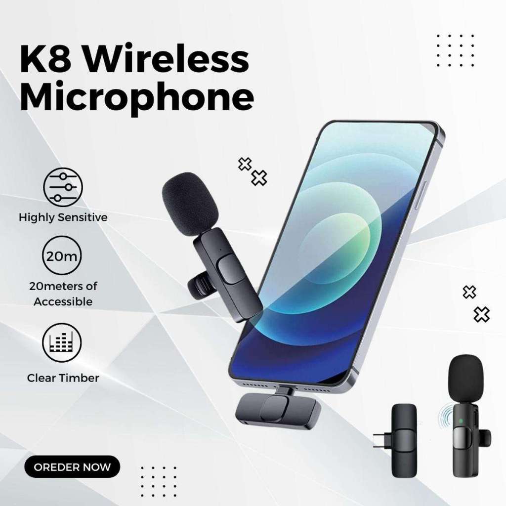 Jual K8 Mic Clip On Wireless MicroPhone Mic Clip On Youtuber Wireless ...