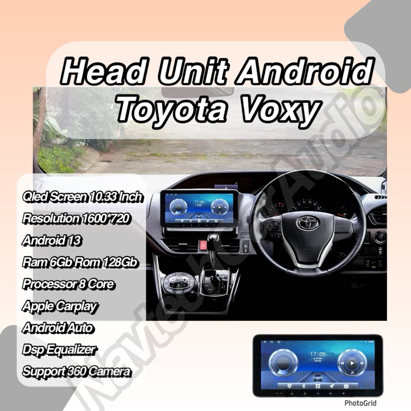 Jual Head Unit android 10.33 inch Toyota Voxy Qled Screen Support 360 Camera | Shopee Indonesia