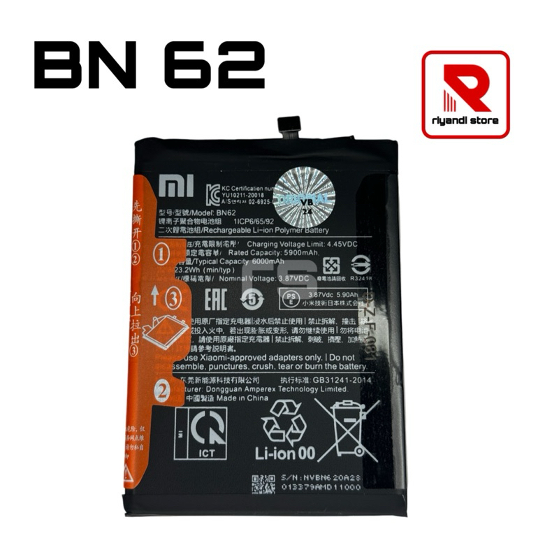 Jual Baterai Batre BN62 Redmi 9T Poco M3 Original Battery | Shopee ...