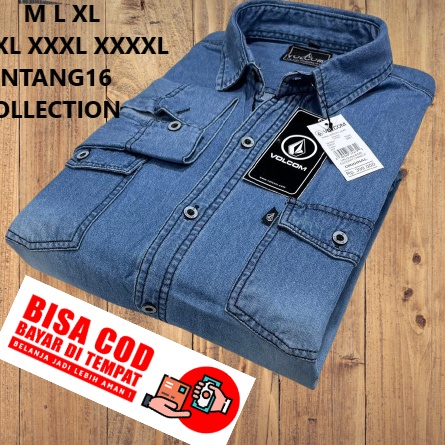 Jual PROMO BESAR Kemeja Jeans Denim Pria Distro Premium Kemeja Jeans Pria Lengan Panjang Kemeja ...