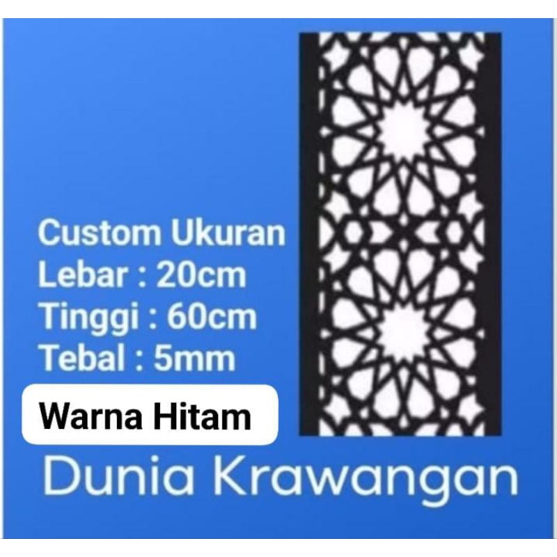 Jual Cutting Krawangan pvc board Warna Hitam uk 20x60cm tebal 5mm ...