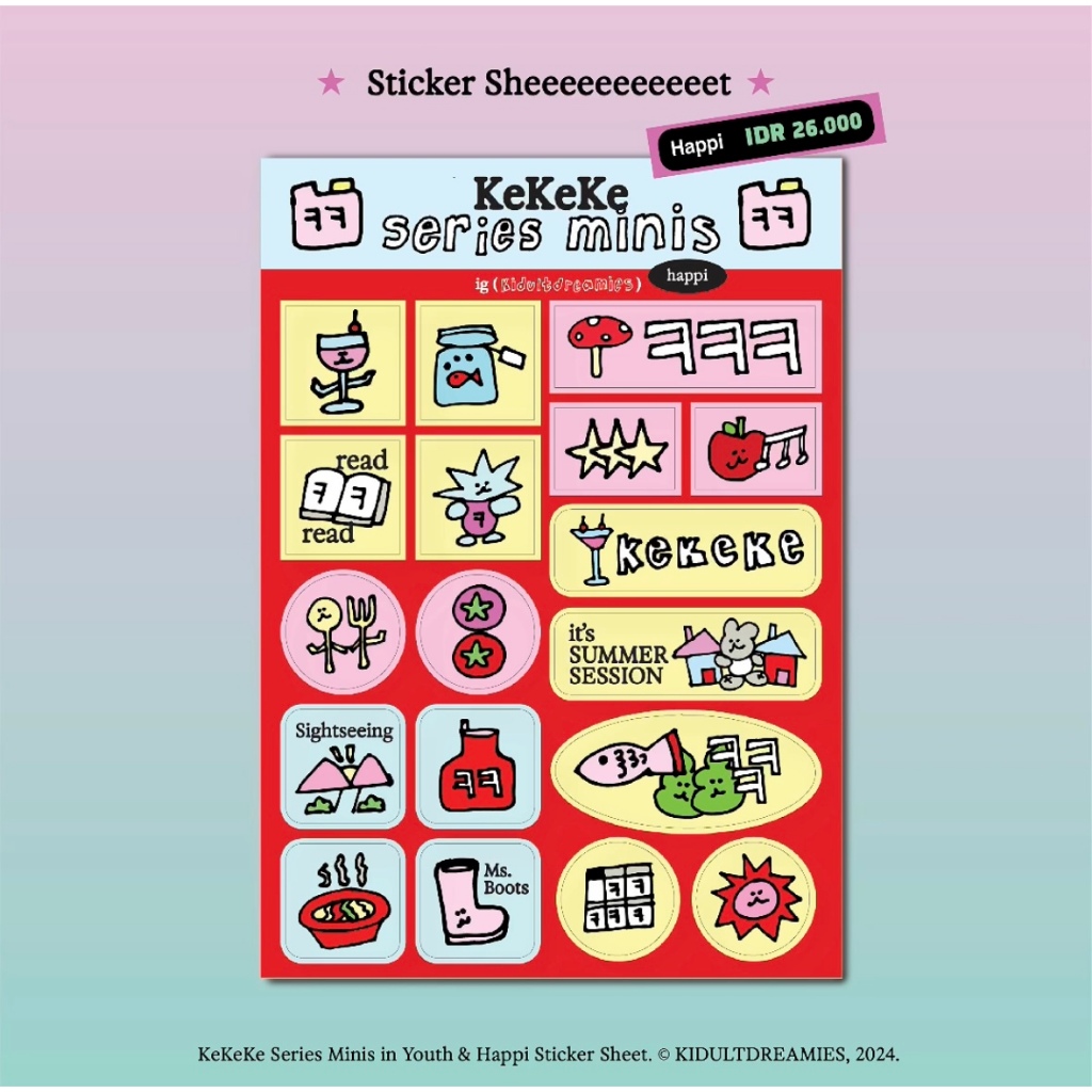Jual [READY STOCK] A6 Sticker Sheet - KeKeKe Series Minis - Deco ...