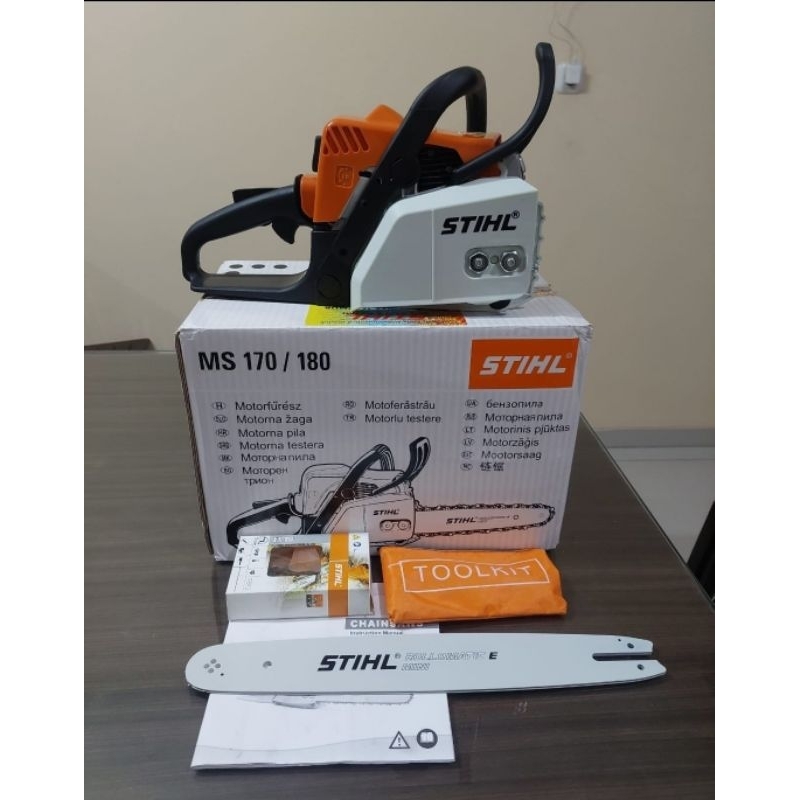 Jual Chainsaw MS 170/180 Lengkap dengan Bar 16" dan Rantai Mesin Senso MS 170/180 Komplit + bar ...