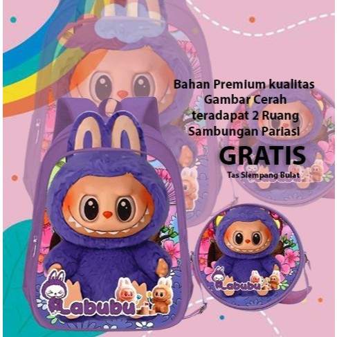 Jual tas sekolah anak PAUD TK ransel anak paud tk tas sekolah labubu tas labubu viral boneka ...