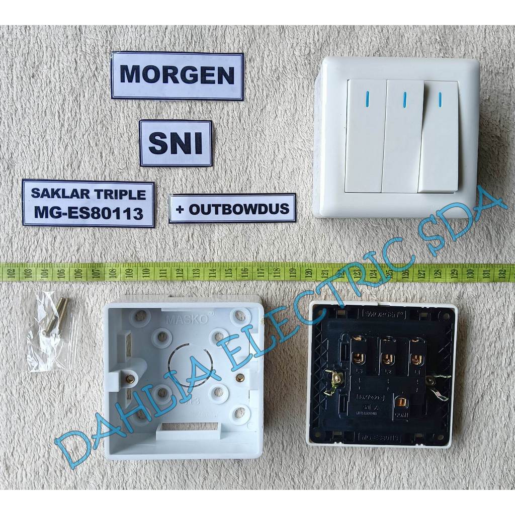 Jual SAKLAR TRIPLE MORGEN MG-ES80113 SNI + OUTBOWDUS MASKO | Shopee ...