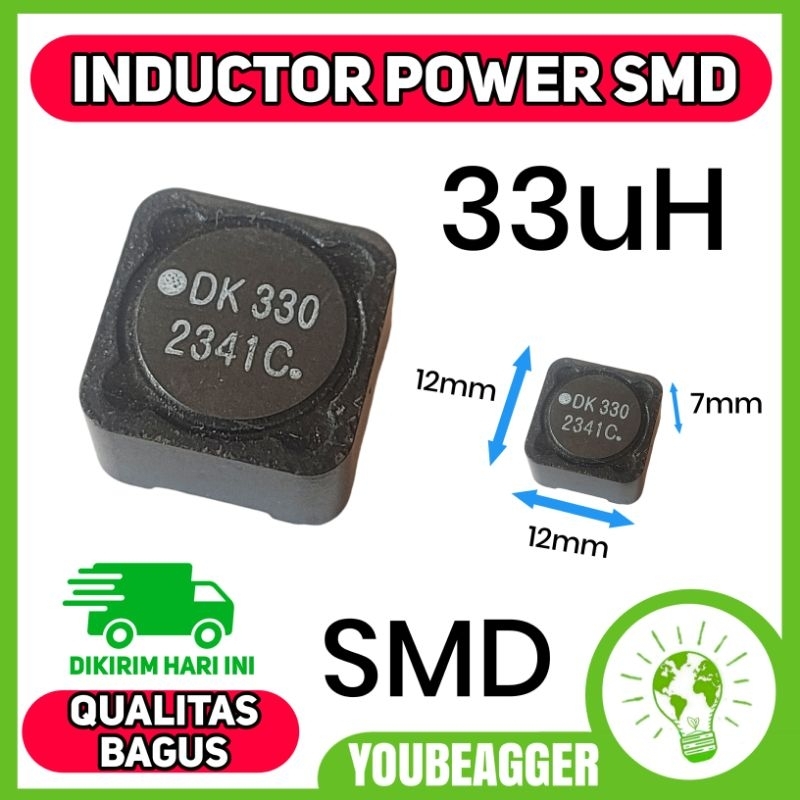 Jual induktor smd 330 induktor 33uH 12x12x7mm | Shopee Indonesia