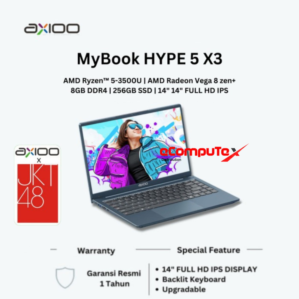 Jual LAPTOP AXIOO MYBOOK HYPE 5 iAMD X3-R5 3500U 8GB/256GB SSD NVME 14 ...