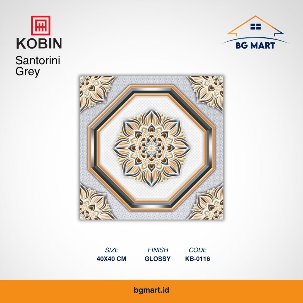 Jual KOBIN Keramik Lantai 40x40 Santorini Grey KW A | Shopee Indonesia