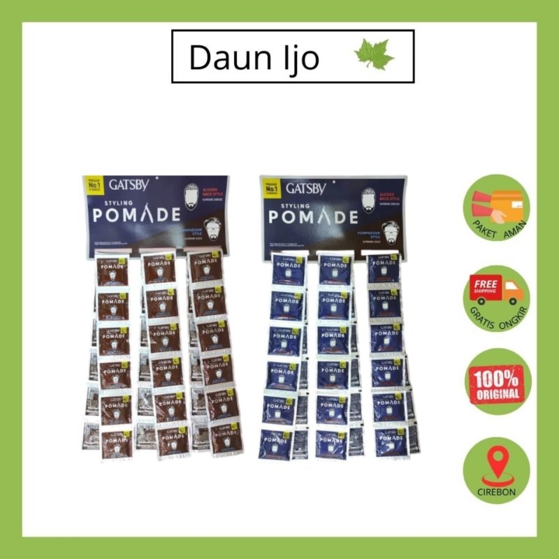 Jual GATSBY STYLING POMADE SACHET 12PCS | Shopee Indonesia