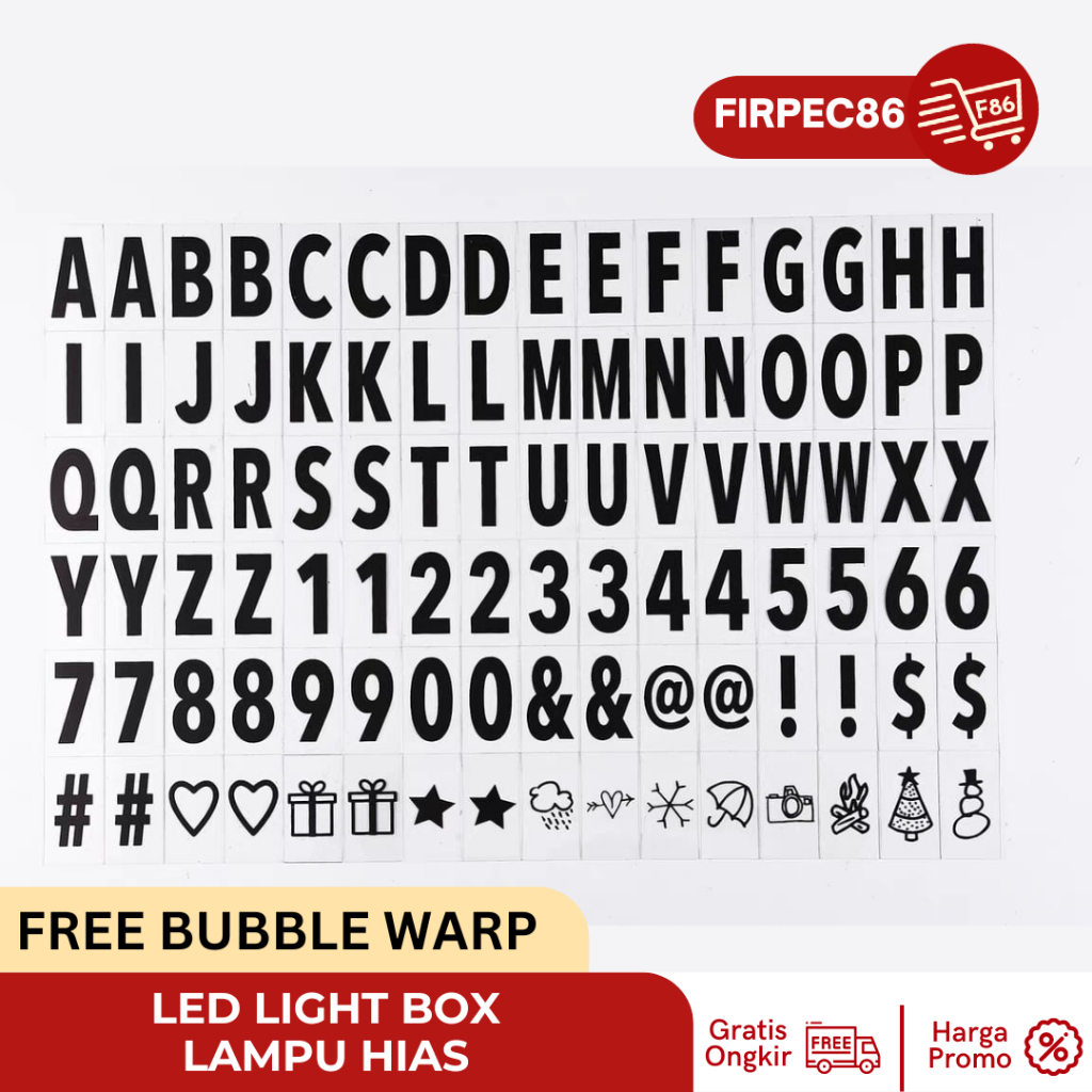 Jual HURUF Lampu Display Letter Light Box decoration Cinematic Letter ...