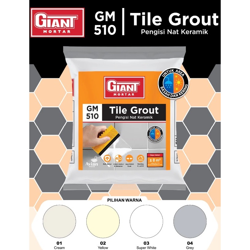 Jual SEMEN NAT GIANT KERAMIK LANTAI DINDING TEMBOK TILE GROUT 1KG ...