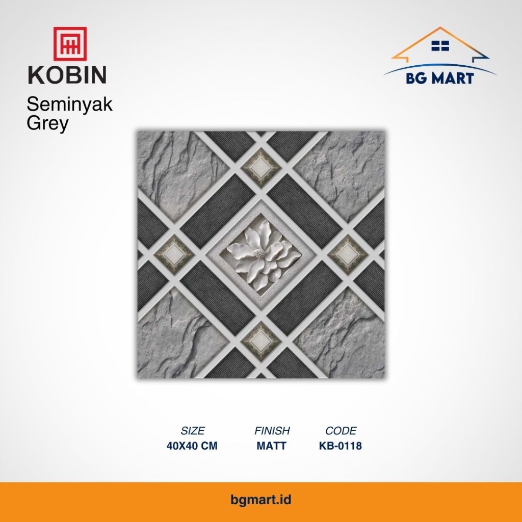 Jual KOBIN Keramik Lantai 40x40 Seminyak Grey KW A | Shopee Indonesia
