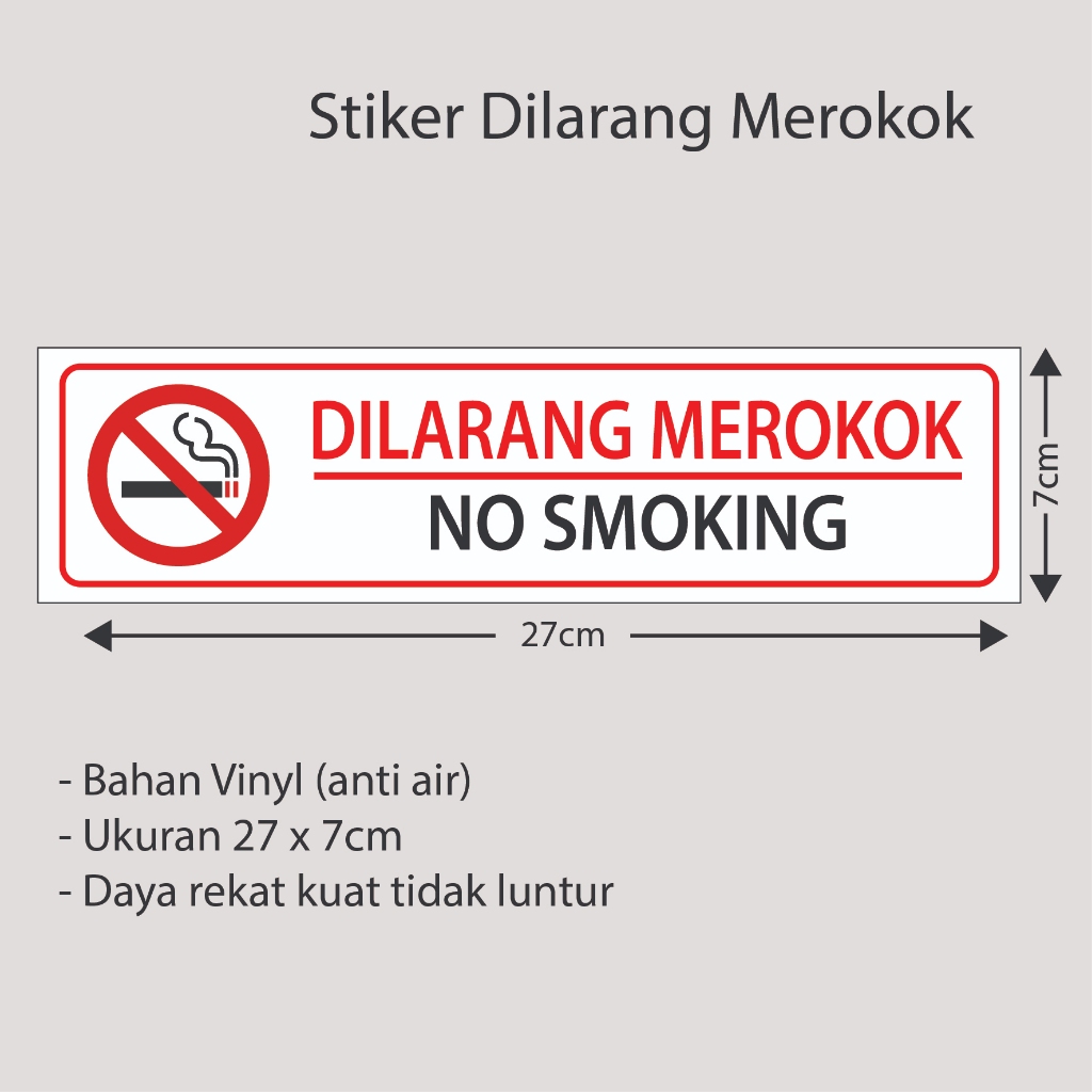 Jual Stiker Sign Dilarang Merokok Sticker No Smoking stiker vinyl anti ...