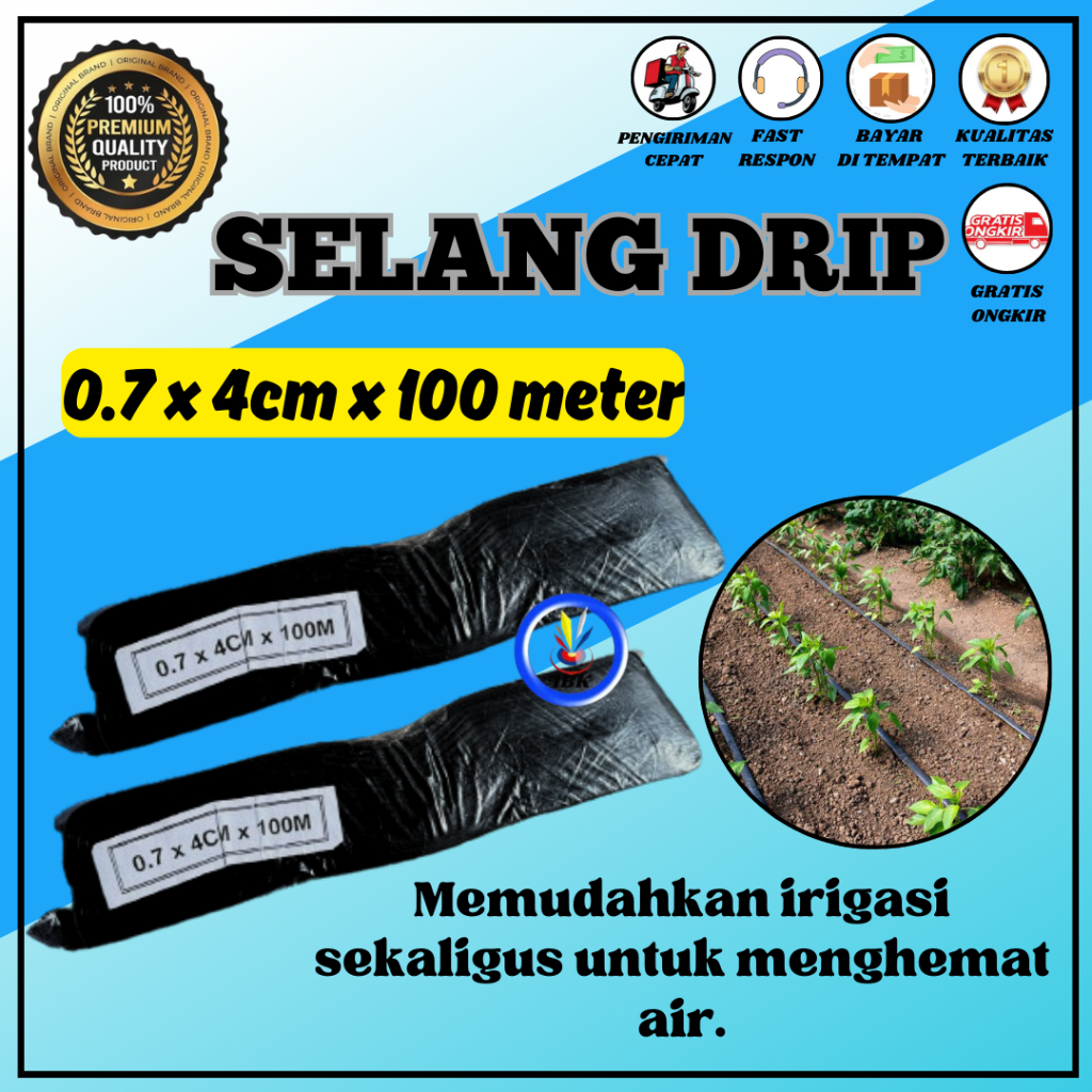 Jual Selang Drip 7 mikron 4cm 100 meter - Pipa 3/4 inch Warna Hitam IBK_123 | Shopee Indonesia