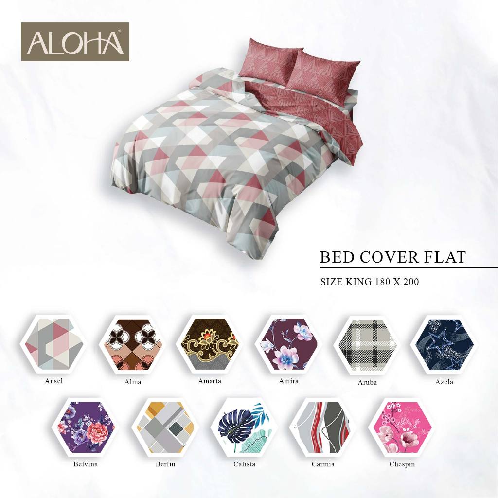 Jual Aloha - Bed Cover King 180x200 Tinggi 20Cm Fitted | Shopee Indonesia