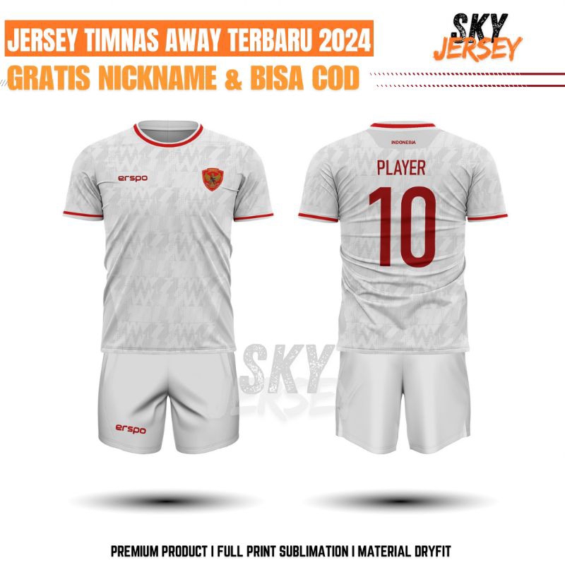 Jual Jersey Timnas Indonesia Away Terbaru 2024/2025 Premium Fullprinting Gratis Pasang Nama dan ...