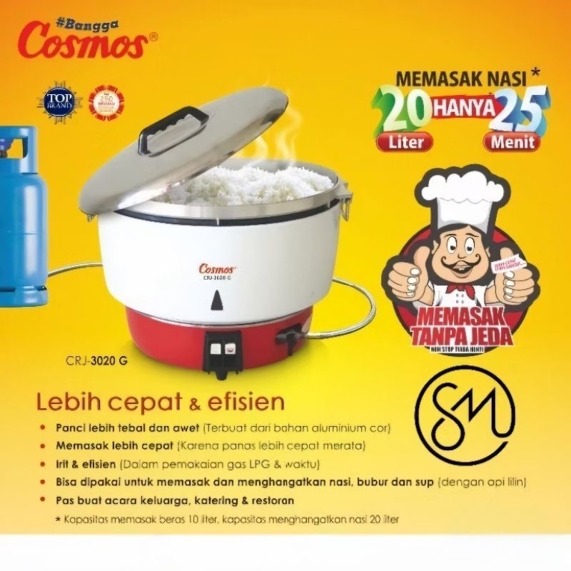 Jual Gas Rice Cooker Cosmos CRJ-3020 G 20L Jumbo | Shopee Indonesia