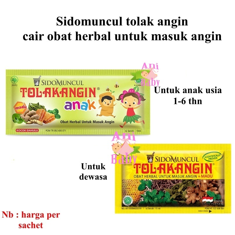 Jual SIDOMUNCUL TOLAK ANGIN OBAT HERBAL UNTUK MASUK ANGIN 1 dos 12 ...