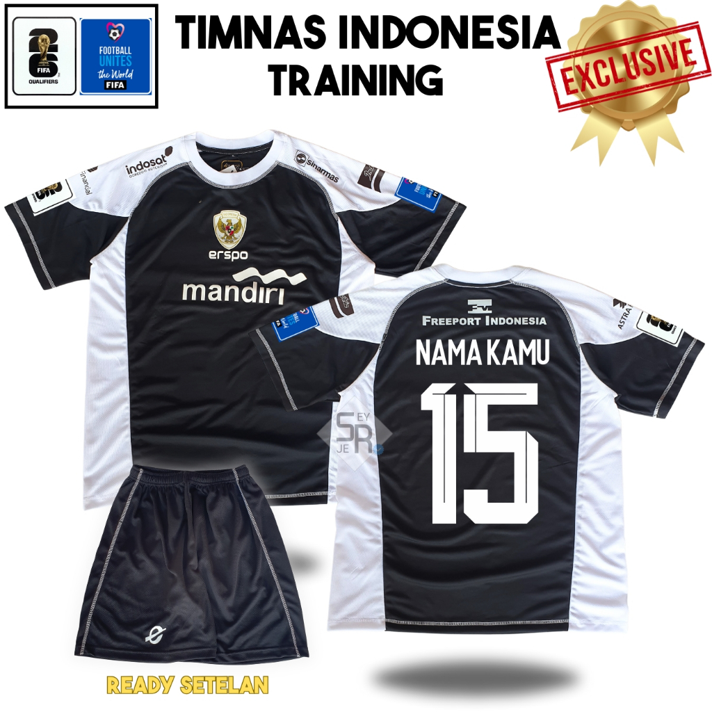 Jual Jersey Timnas Indonesia training 2024 erspo Baju Bola Indo hitam ...