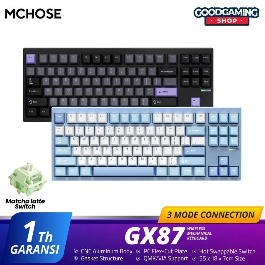 Jual MCHOSE GX87 Aluminum Custom Mechanical Keyboard | Shopee Indonesia