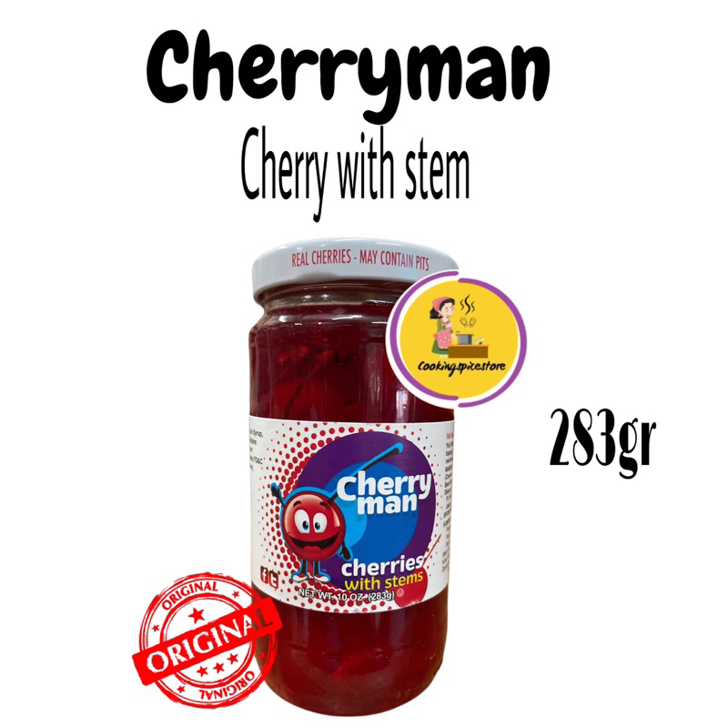Jual Cherry Man Maraschino Red Cherry / Ceri Tangkai - 283 Gram ...