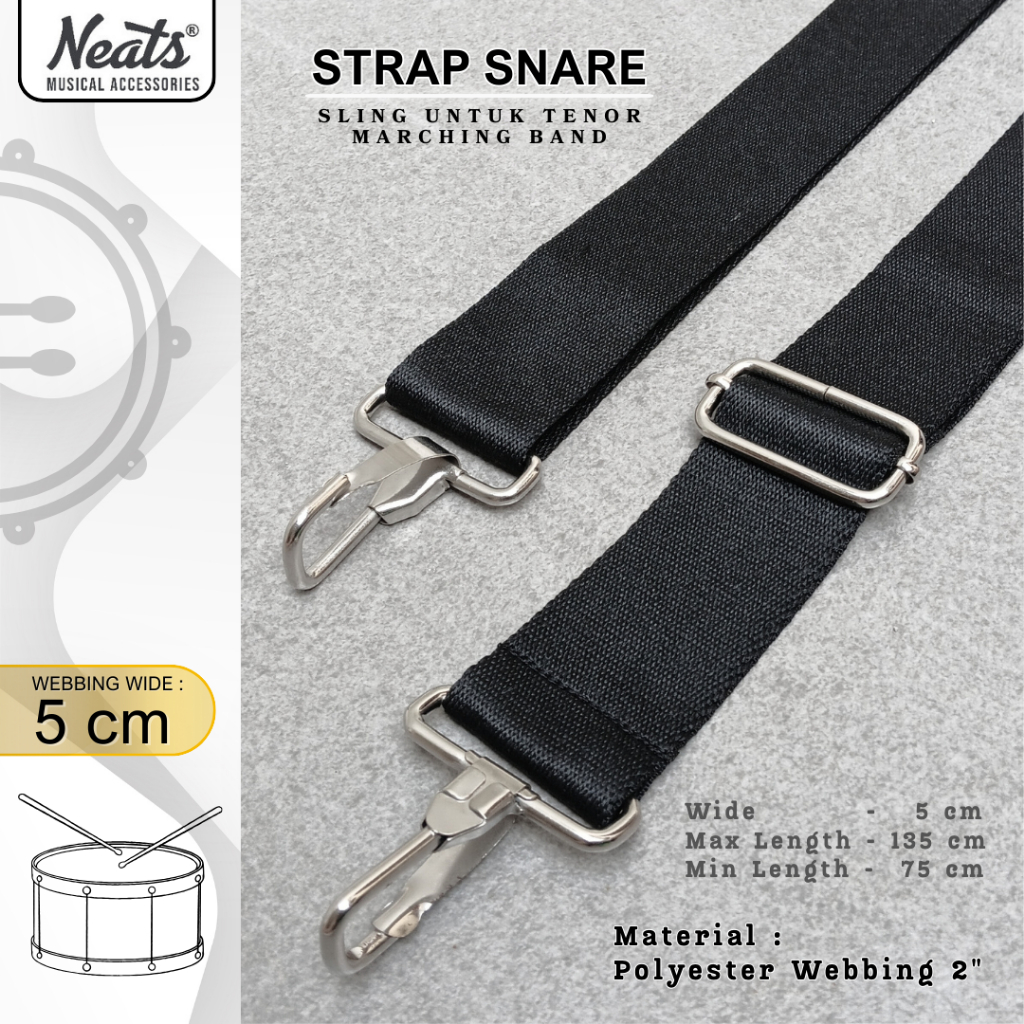 Jual Sling Sabuk Tenor / Strap Snare / Sling Tenor Marching Pengait ...