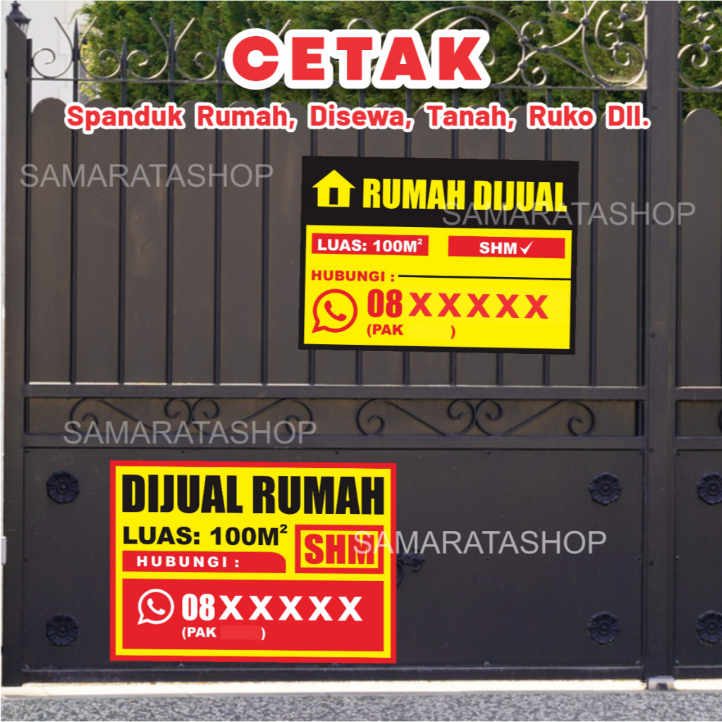 Jual Spanduk Rumah Dijual Atau Disewakan Ruko Banner Tanah Dijual ...