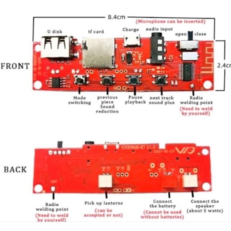 Jual Modul music mp3 bluetooth aux usb memory card radio MEREK ROBOT ...