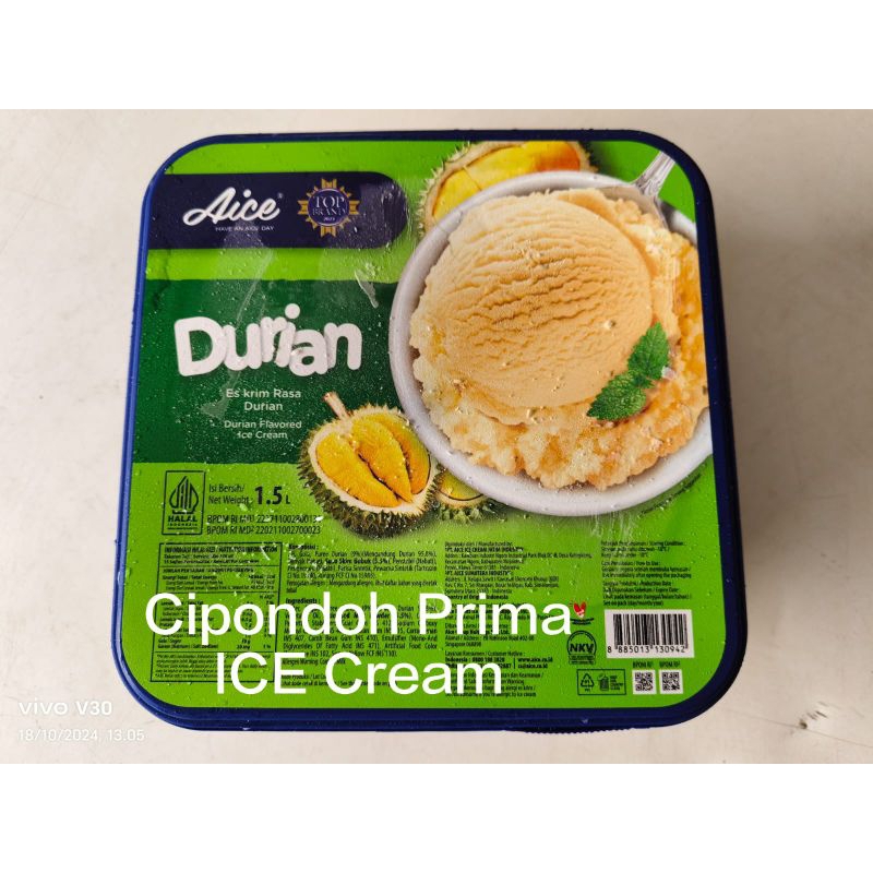 Jual ICE CREAM AICE DURIAN 1,5 LITER | Shopee Indonesia