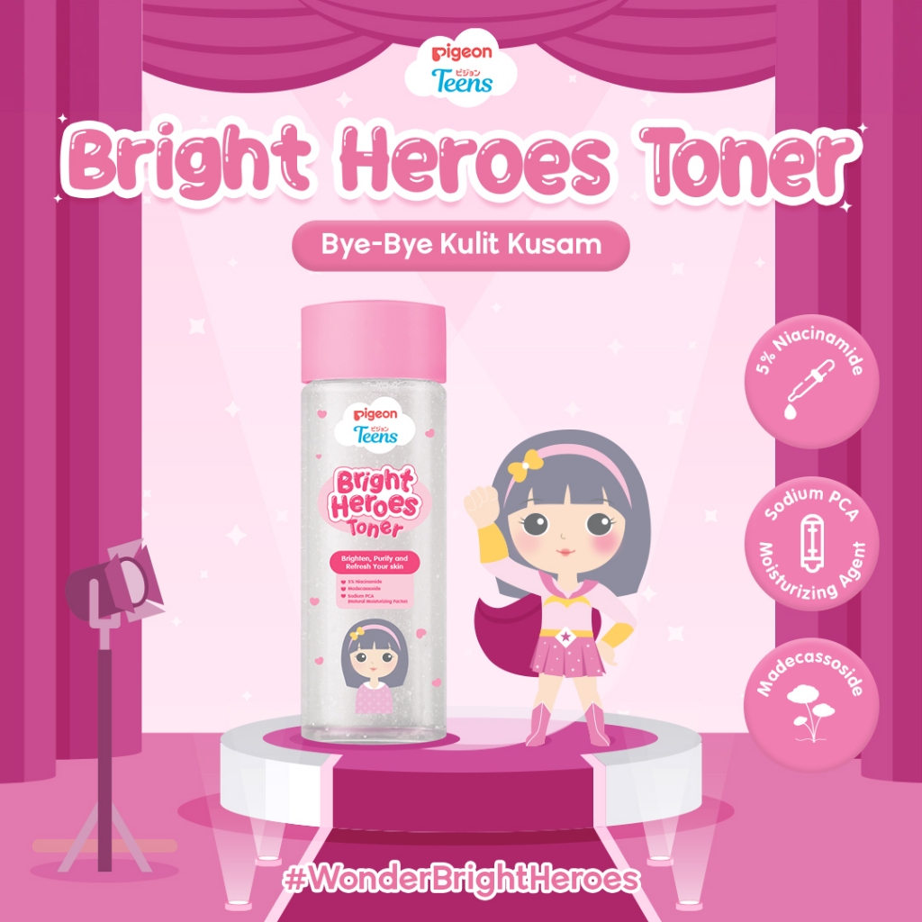 Jual Pigeon Teens Bright Heroes Toner 100ml | Skincare Remaja ...