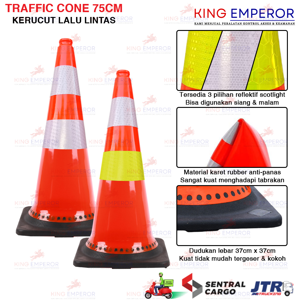 Jual Safety Traffic Cone 75CM Rubber / Kerucut Lalu Lintas 75CM Karet Rubber | Shopee Indonesia