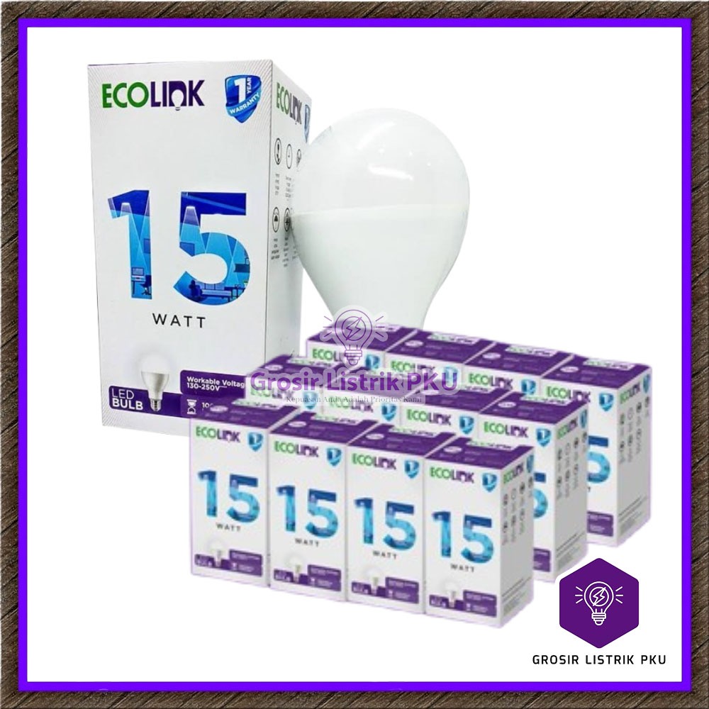 Jual Lampu Ecolink Lampu Bohlam LED Bulb 15W Putih Cool Day Light Original 6500K | Shopee Indonesia