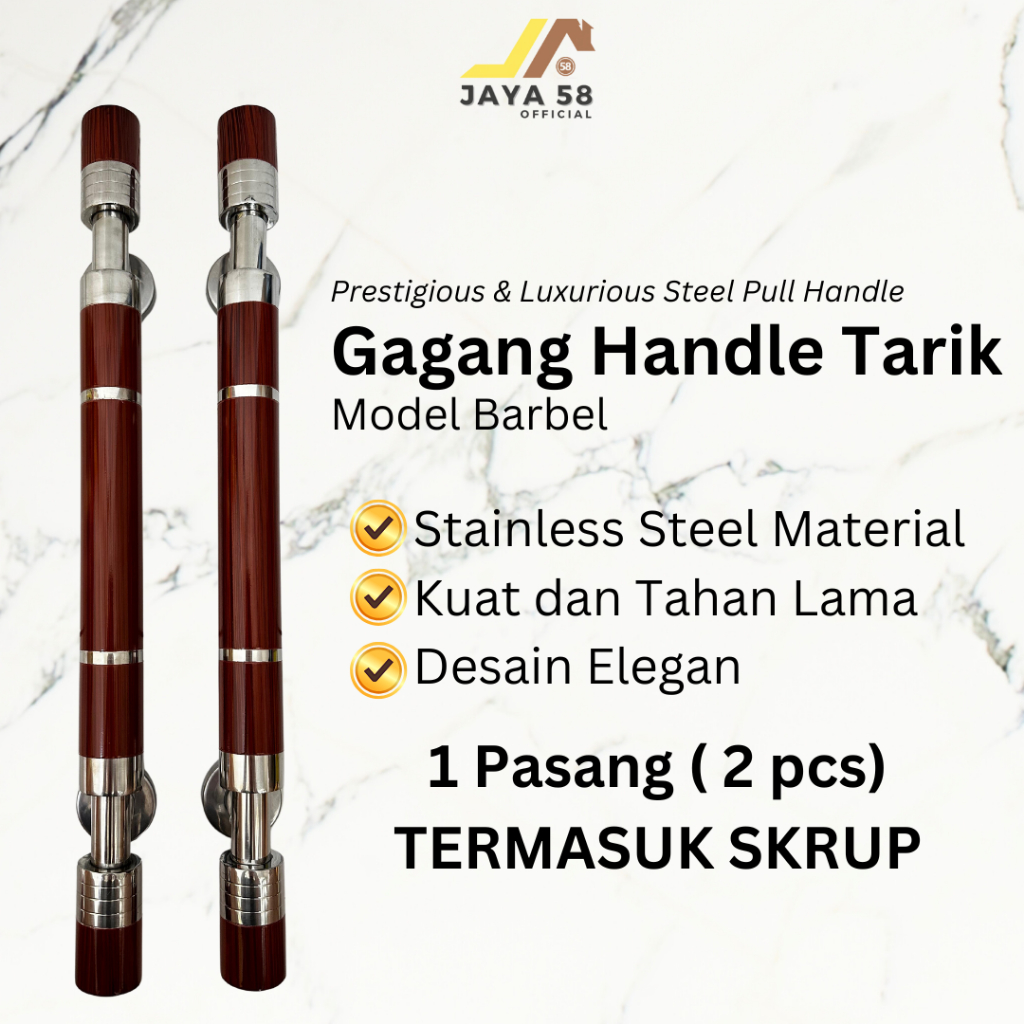 Jual [1 pasang] Handle Pintu Tarik Stainless Steel Model Barbel Gagang ...