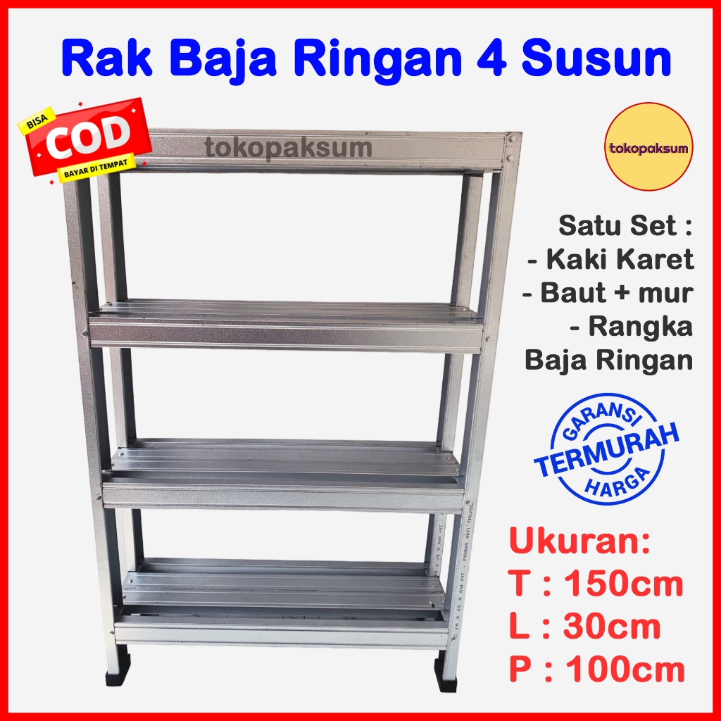 Jual Rak Baja Ringan Serbaguna Rak Gudang Rak Besi Rak Aquarium Rak ...