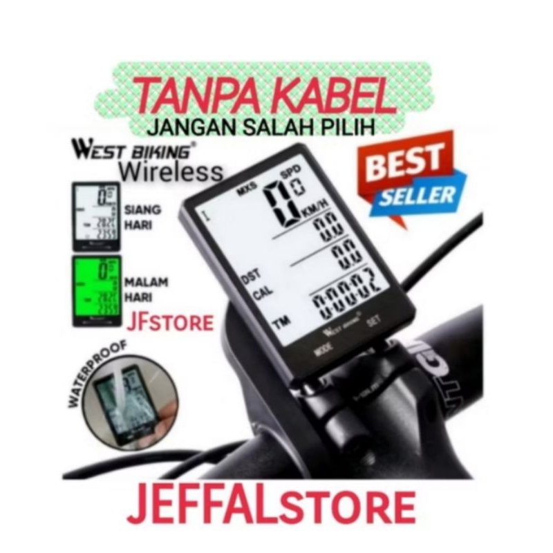 Jual Speedometer Sepeda TANPA KABEL Mudah Pemasangan nya West Biking ...
