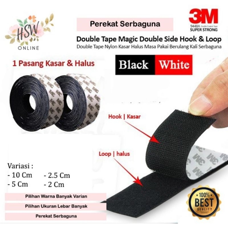 Jual Velkro Perekat Kain Serbaguna Kretekan Kasar Dan Halus Double Tape ...