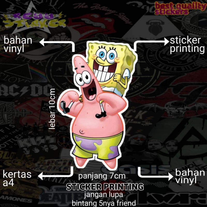 Jual sticker ptinting viral spongebob patrick | Shopee Indonesia