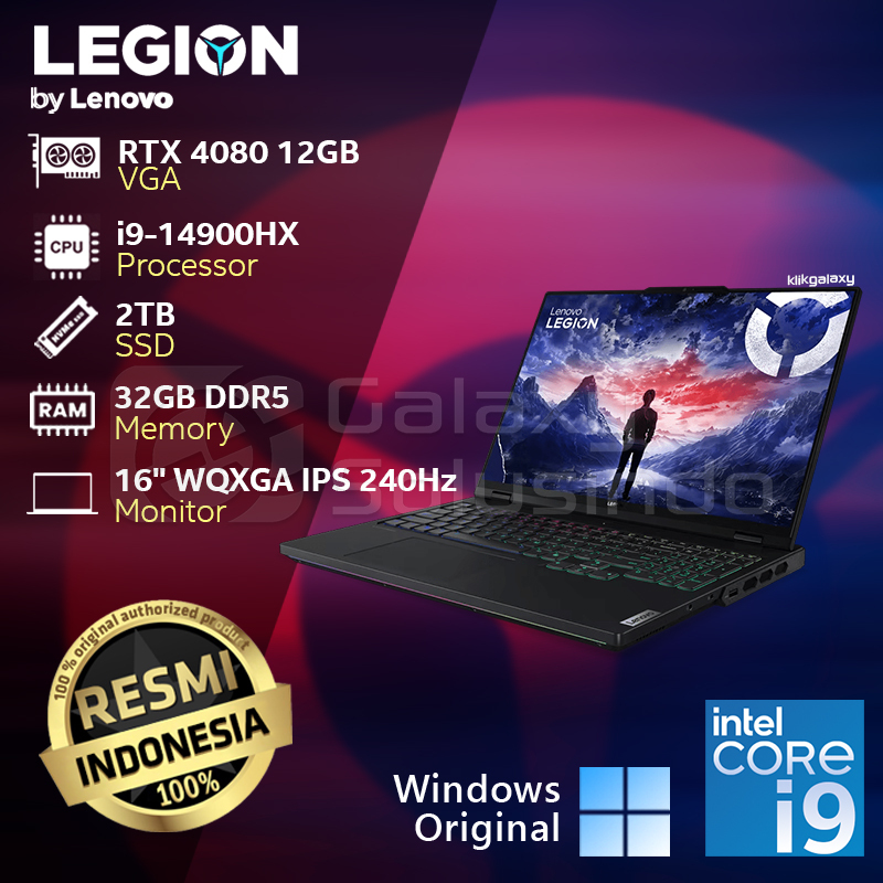 Jual LENOVO LEGION PRO 7 16IRX9H-1BID RTX4080 Intel Core i9-14900HX 2TB ...