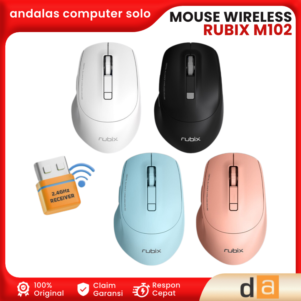 Jual MOUSE OFFICE DIGITAL ALLIANCE M102 WIRELESS 2.4Ghz SILENT CLICK ...