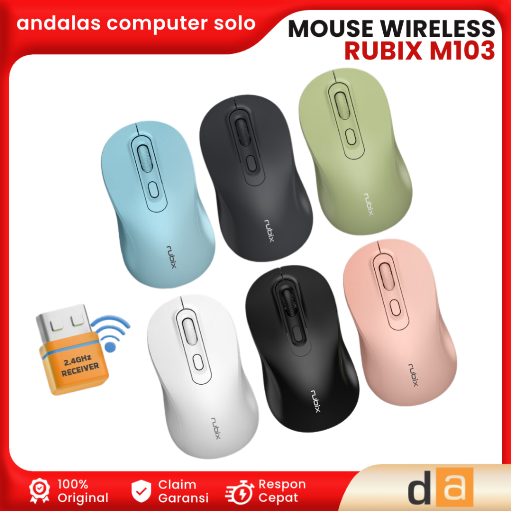 Jual MOUSE WIRELESS 2.4Ghz OFFICE DIGITAL ALLIANCE M103 Rubix Silent ...