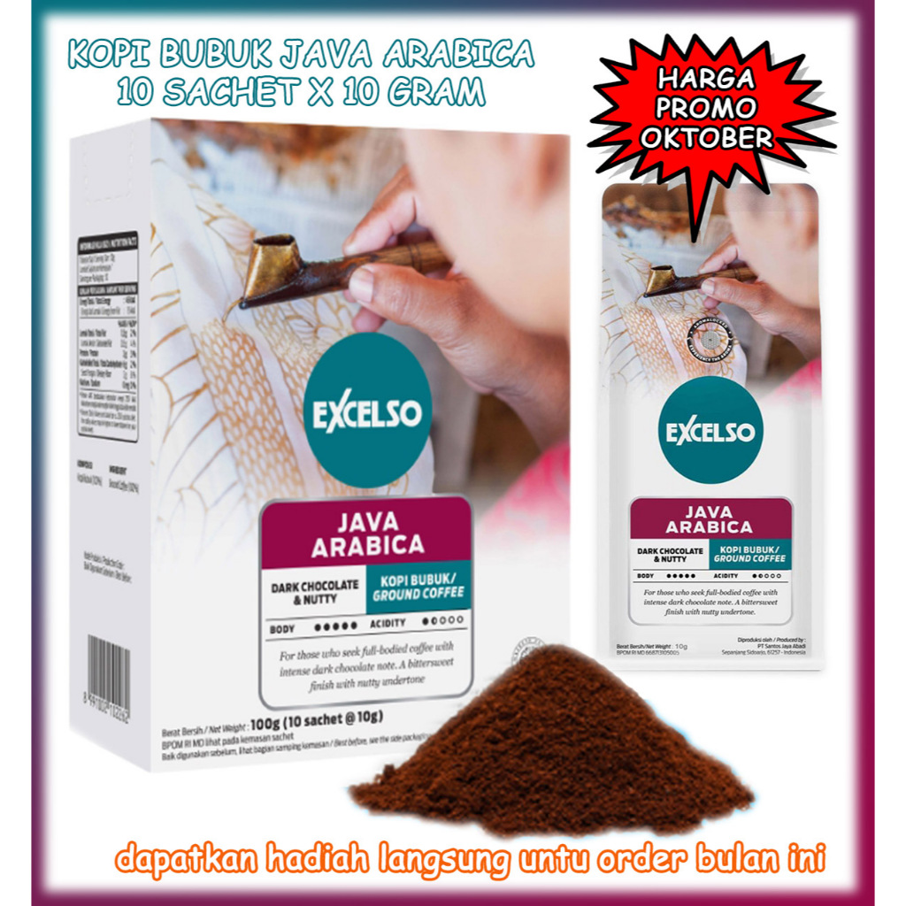 Jual Kopi Excelso Java Arabica kemasan Box Isi 10 x 10gram | Shopee ...