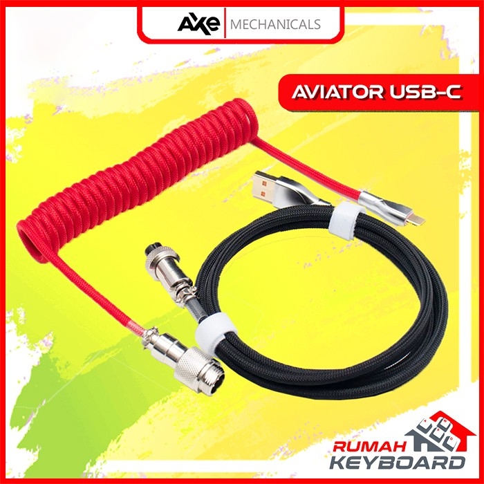 Jual AXE MECHANICALS - Premium Aviator Coiled Cable - RED - Black ...