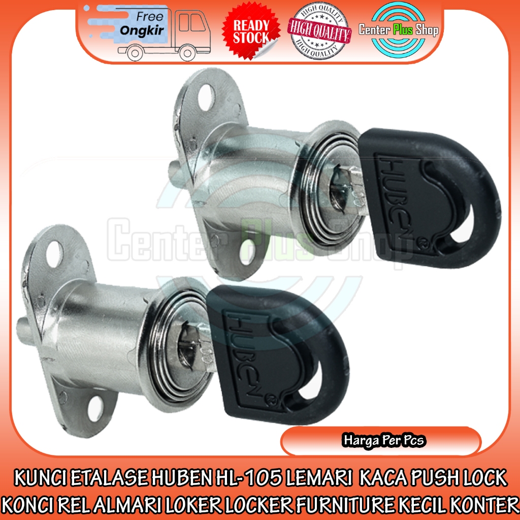 Jual Kunci Etalase Huben HL-105 Lemari Kaca Push Lock Konci Rel Almari ...