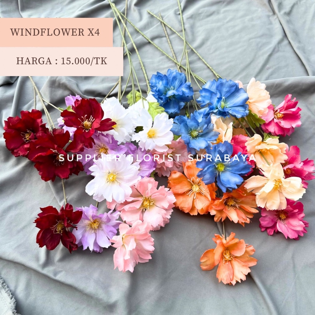 Jual SFS - [WINDFLOWER X4] BUNGA PALSU ARTIFICIAL FLOWER ISI 4 KEPALA ...