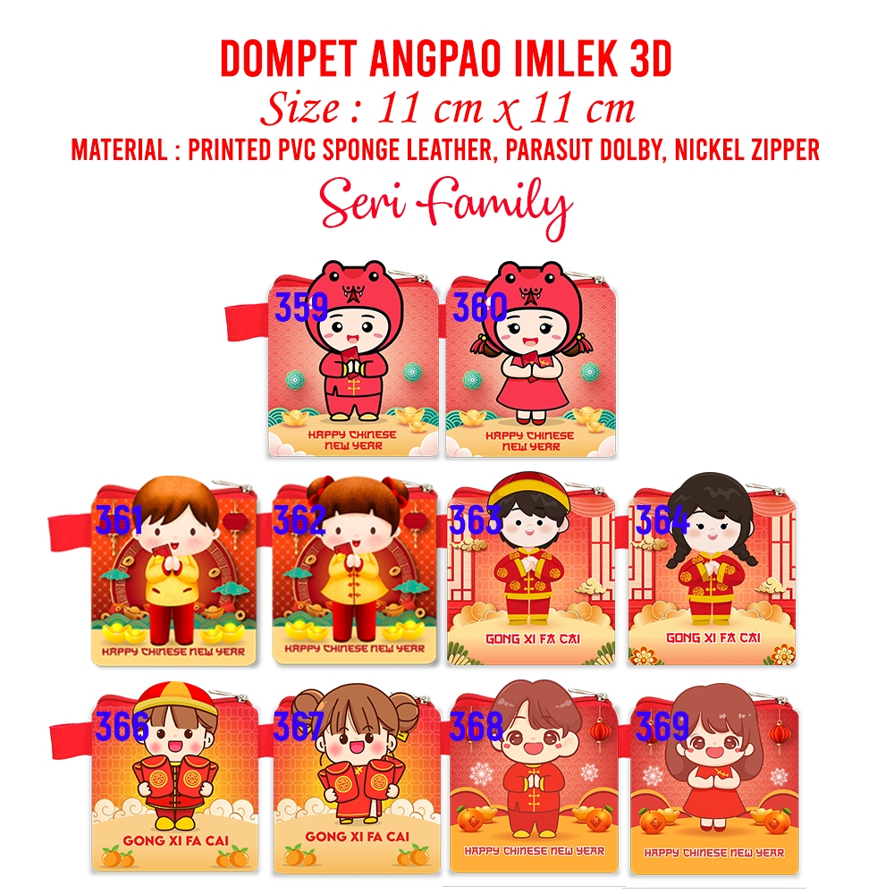Jual Dompet Angpao Imlek Koin 3D Seri Family Amplop Tahun Baru Envelope Chinese New Year Sin Cia ...