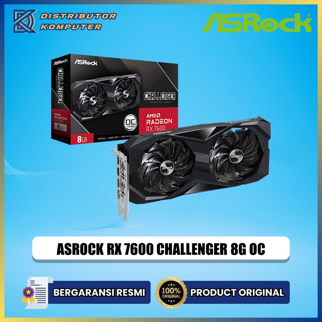 Jual ASROCK VGA GAMING RADEON RX 7600 CHALLENGER 8G OC GDDR6 | Shopee ...
